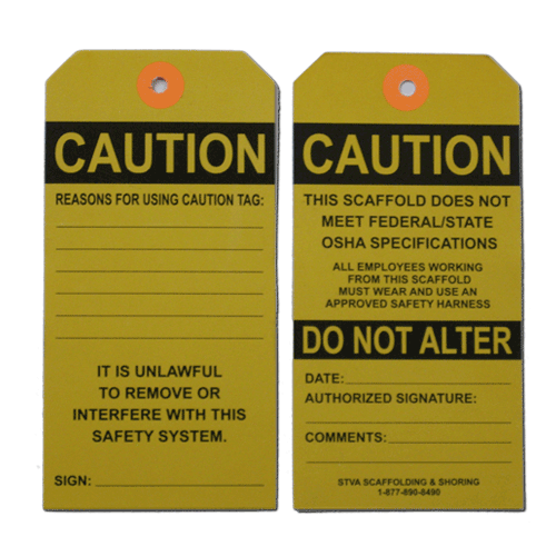 Buy Now the Scaffold CAUTION Tag Pack – ScaffoldExpress.com